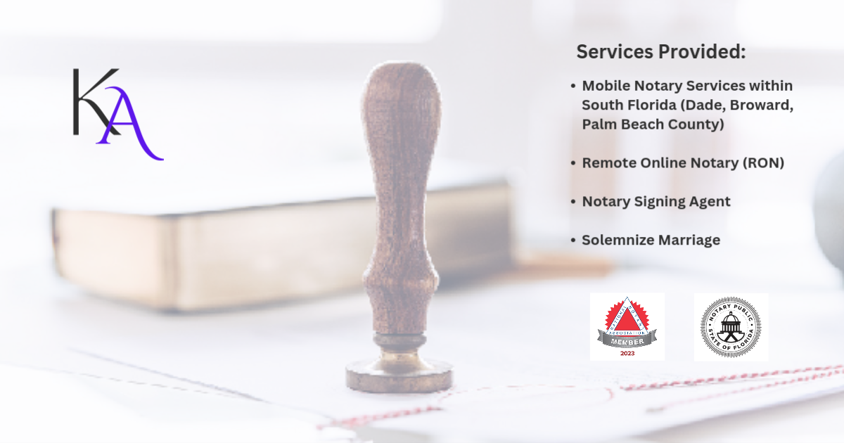 Notary Services Provided: